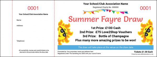 Summer Raffle Tickets Design 2 | Raffle Tickets Direct