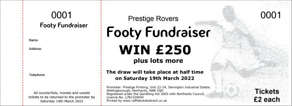 Football Raffle Tickets – Black & White | Raffle Tickets Direct