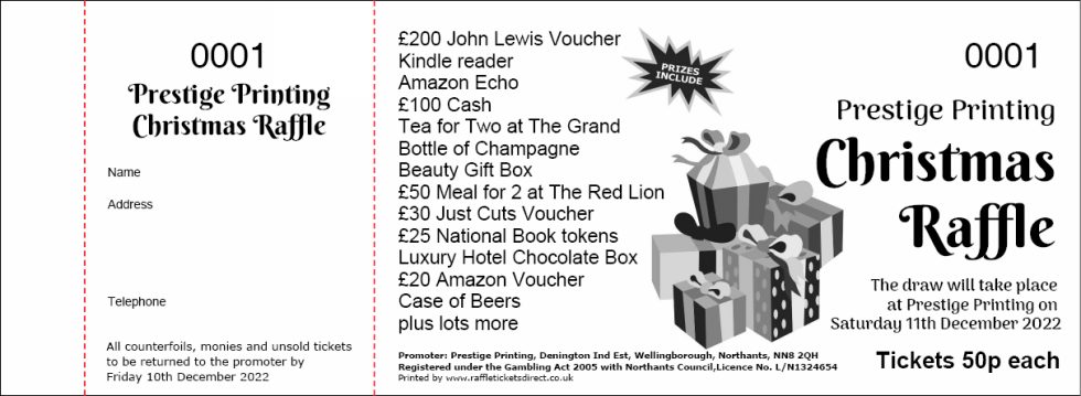 Christmas Raffle Tickets | Raffle Tickets Direct